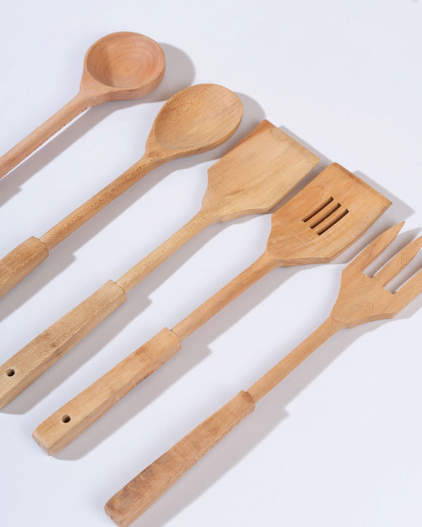 Premium Quality Wooden Spoon and Spatula set - Wooding